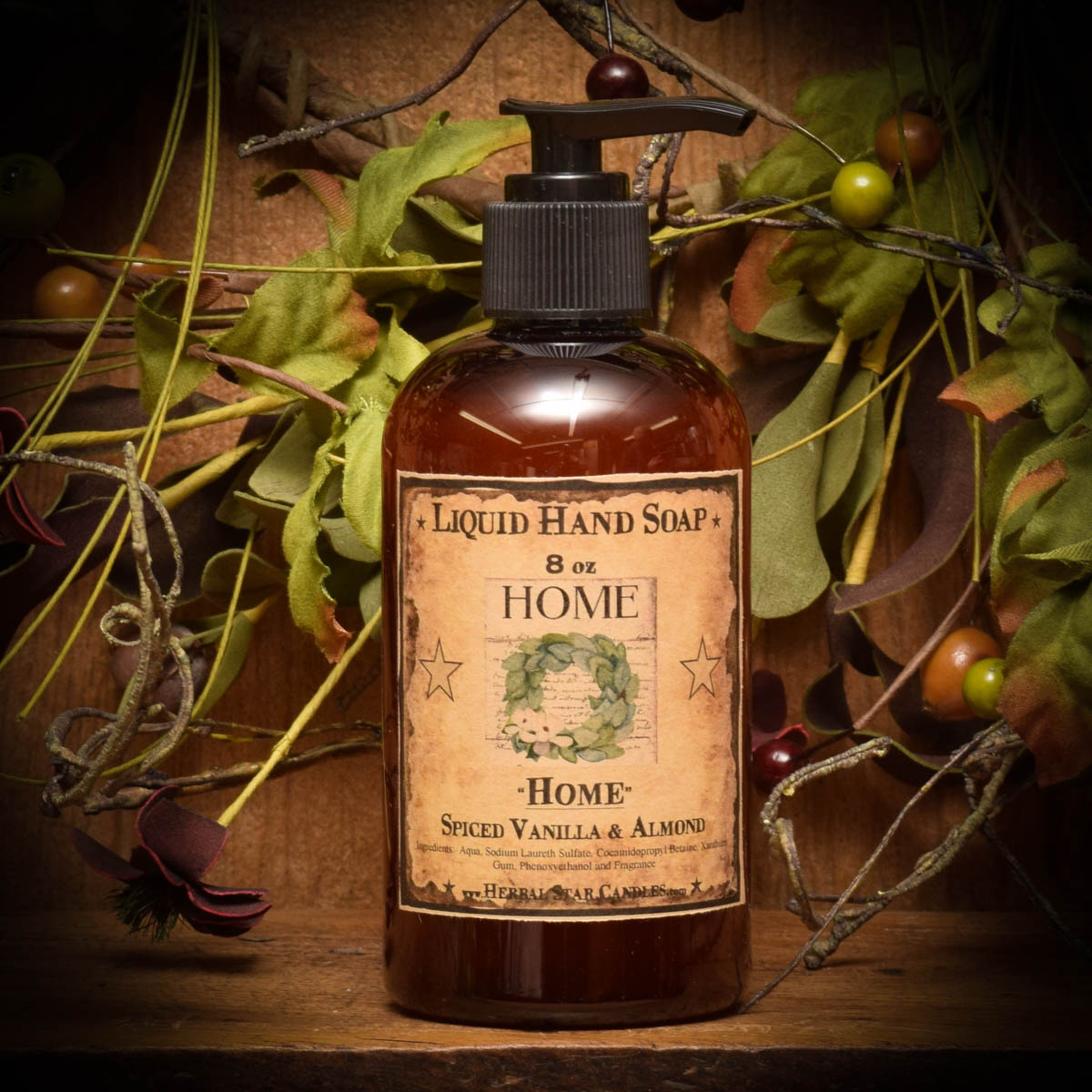 Home Liquid Hand Soap-8 oz - Herbal Star Candles