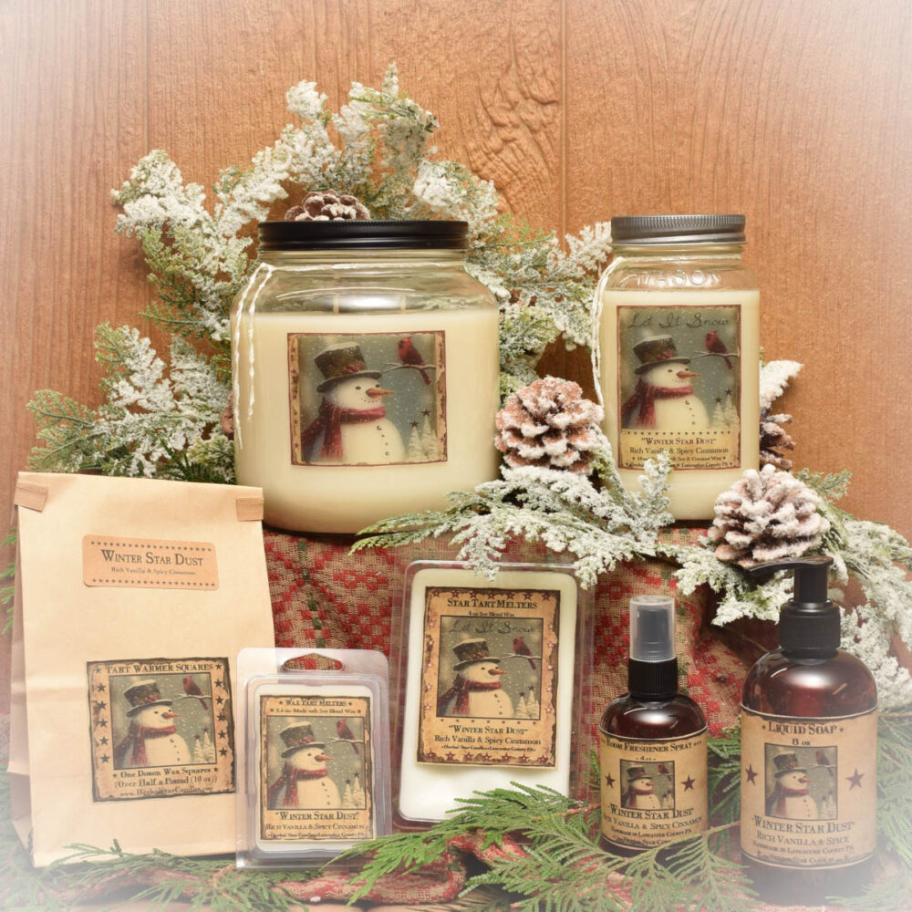 Winter Star Dust Mason Jar Candle - 24 oz - Herbal Star Candles