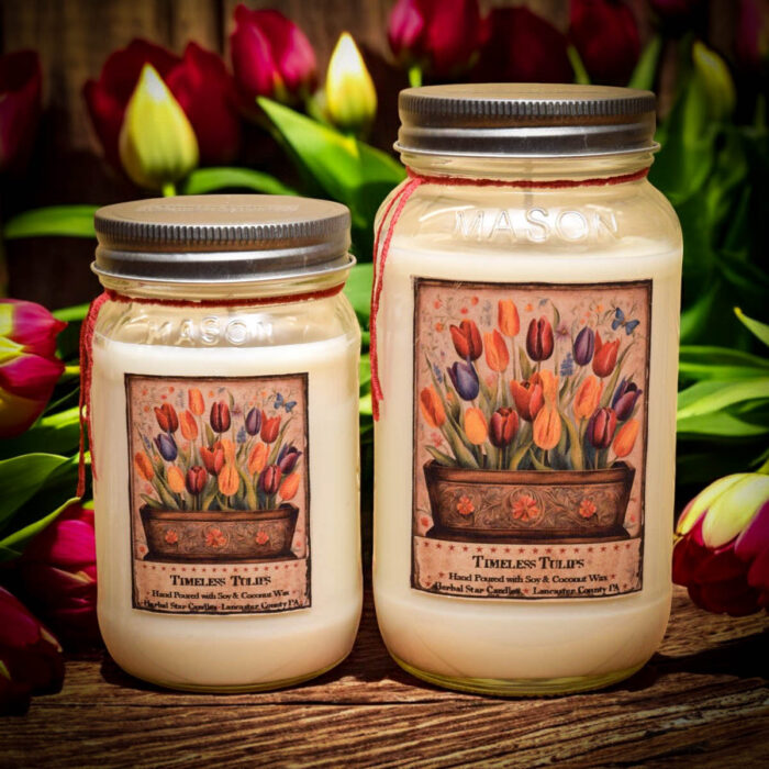 Timeless Tulips Scent Collection - Herbal Star Candles