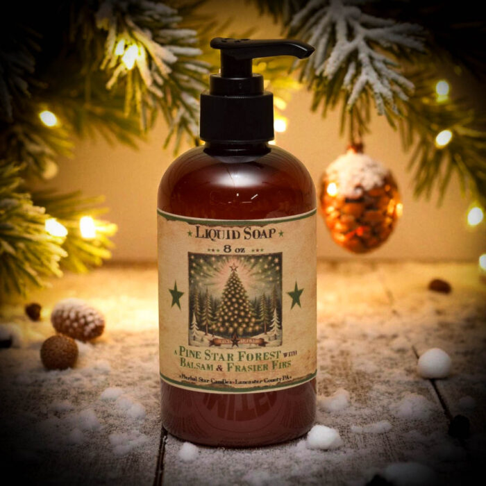 Pine Star Forest Liquid Hand Soap-8 oz - Herbal Star Candles